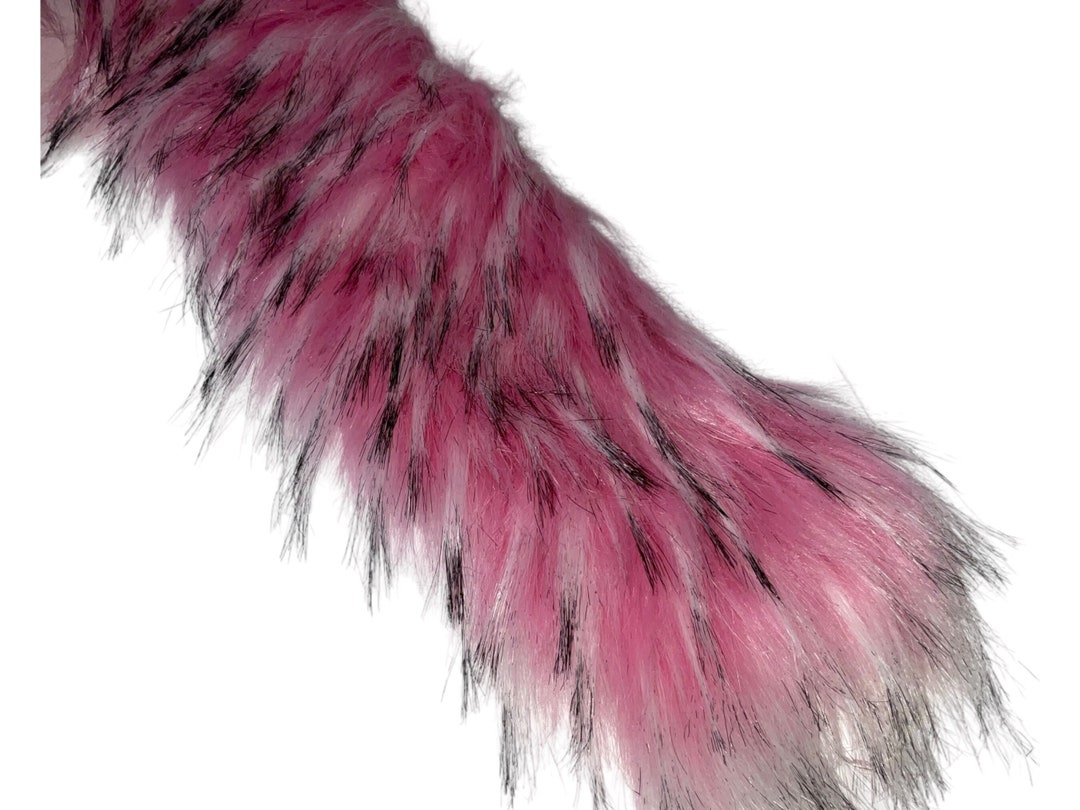 Faux Fake Fur Trim, Pink With Black Tips, Crafting Fur for Costumes ...