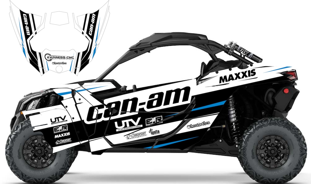 CANAM Factory White - Utv Graphics Kit, Buggy Decals, Utv Stickers ...