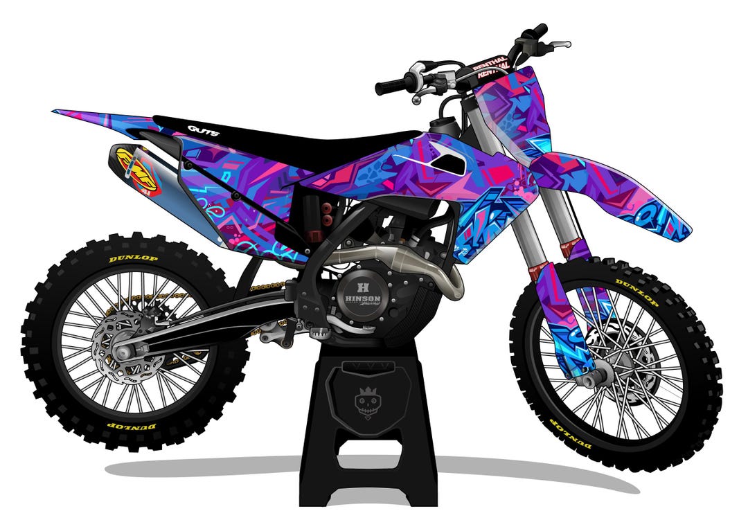 BLUE GRAFFITI - Free Ride Mx Graphics, Free Ride Dirt Bike Graphics Kit ...