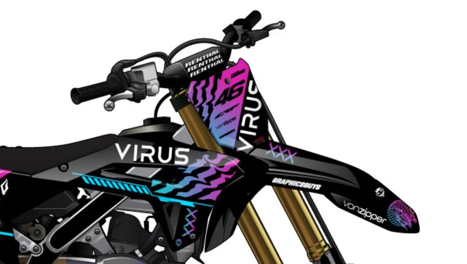 HONDA CRF Virus - Mx Graphics Kit, Moto Graphics, Dirt Bike Graphics ...