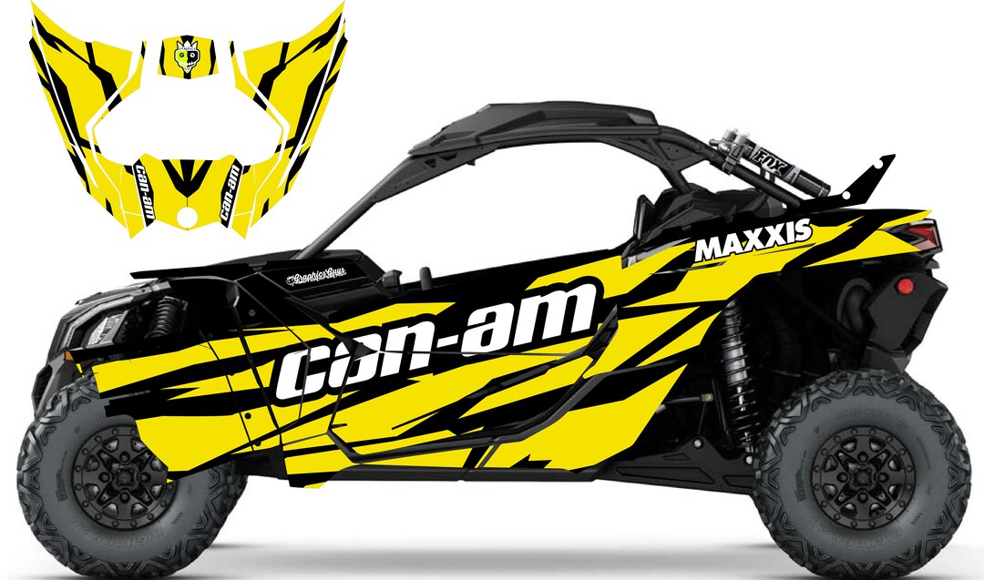 CANAM Destruction Yellow - Graphics Kit, Custom Canam Decals, Canam ...