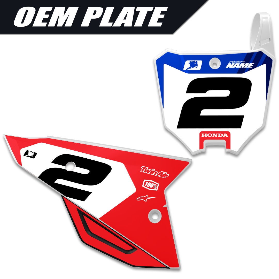 HONDA Number Plate Decal OEM - Race Numbers, Motocross Numbers, Number ...