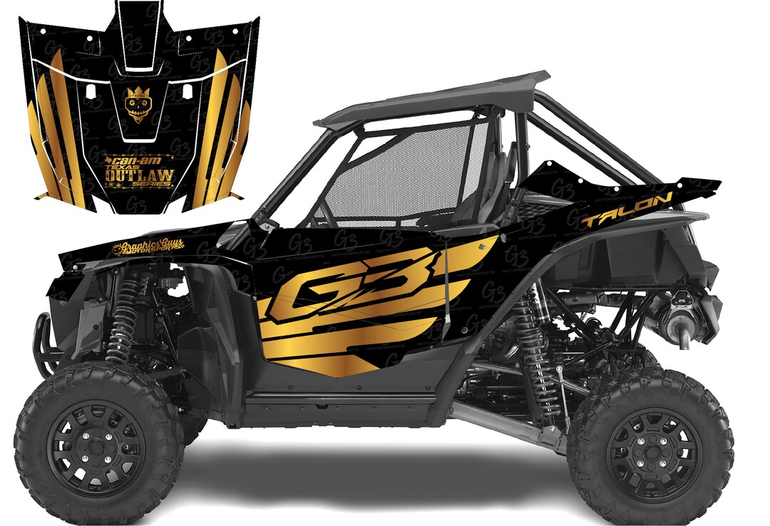 HONDA TALON Black Gold - Graphics Kit, Honda Talon Graphics Kit, UTV ...