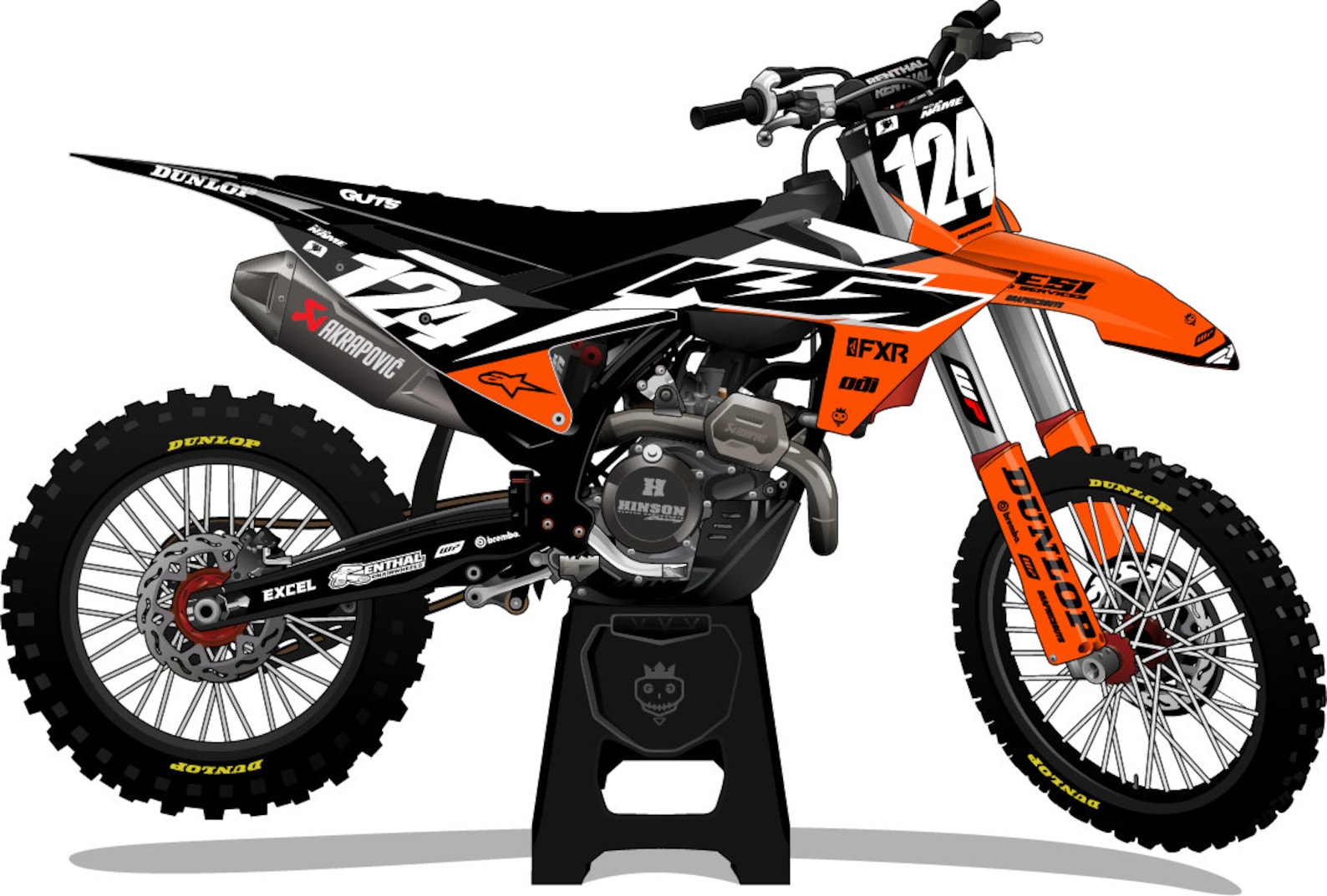 KTM Flex Black/white - Graphics Kit, Motocross Graphics, Decal Kit ...