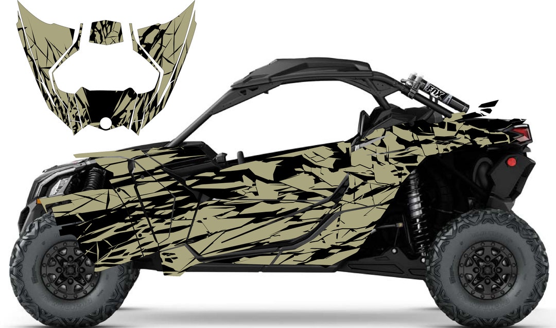 CANAM Attack Tan - Graphics Kit, Canam Decals, UTV Stickers, Custom UTV ...