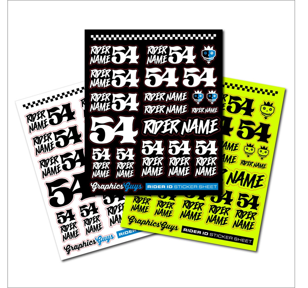 Ripper - Sticker Sheets - CUSTOM Sticker Sheets, Rider Name, Rider ...