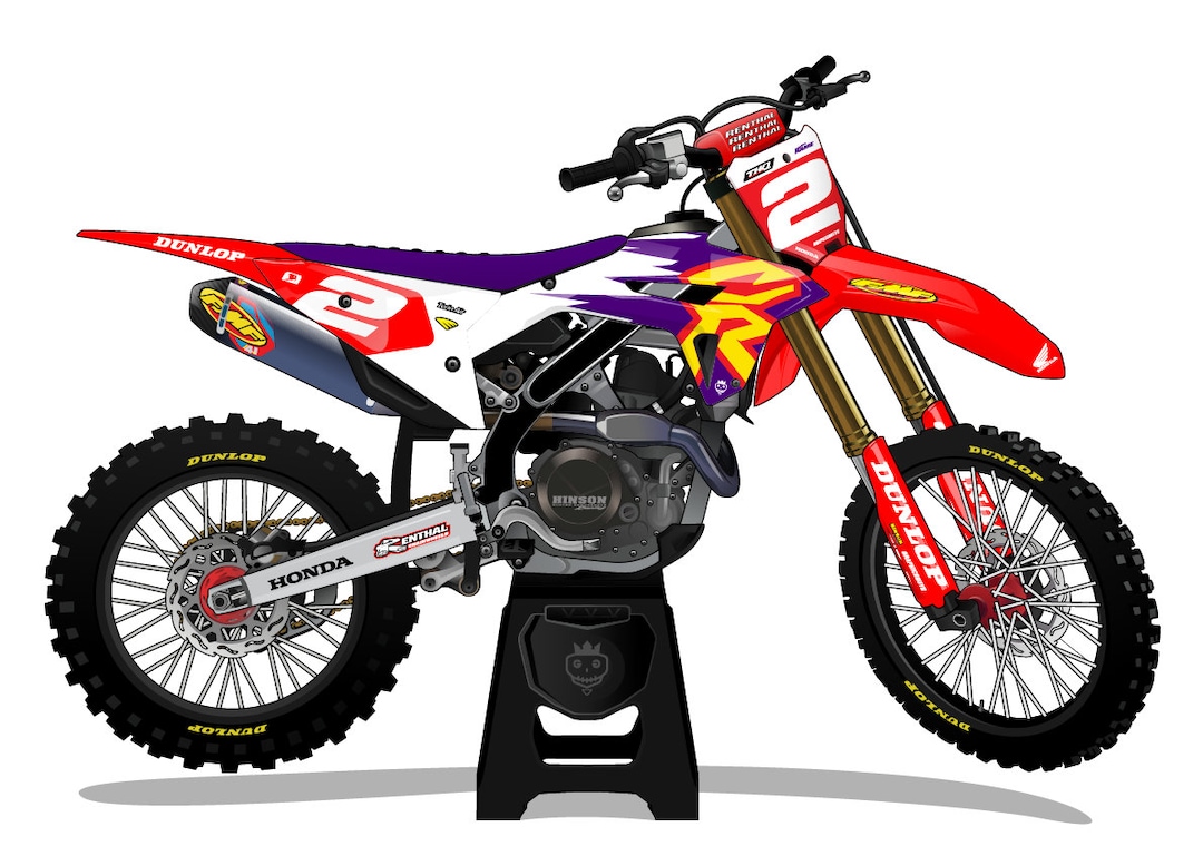 HONDA CRF Retro '95 - Mx Graphics Kit, Moto Graphics, Dirt Bike ...