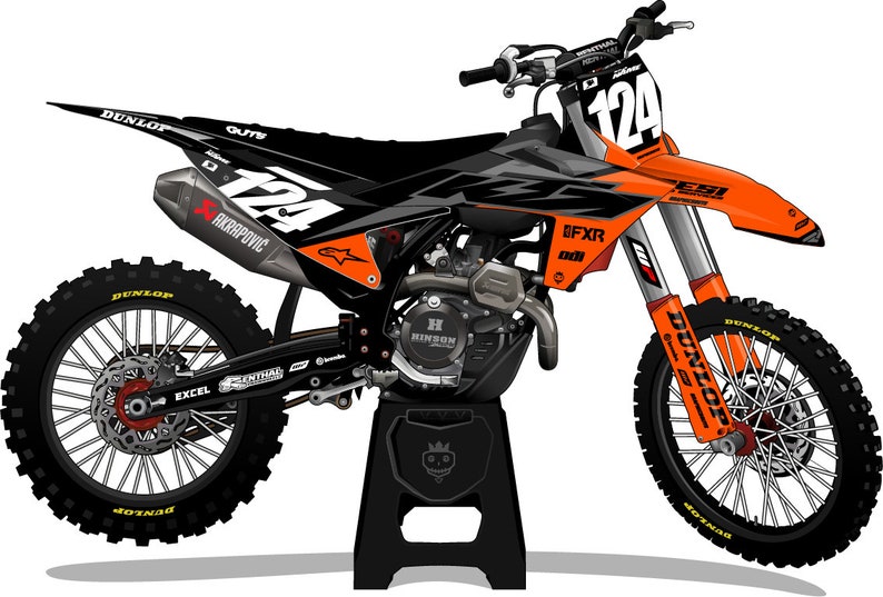 KTM Flex Grey Graphics Kit, Motocross Graphics, Decal Kit Custom, Free ...