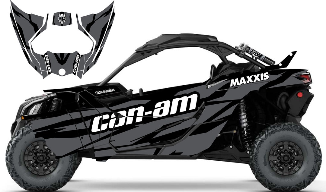 CANAM Destruction Grey - Graphics Kit, Canam Decals, UTV Stickers ...