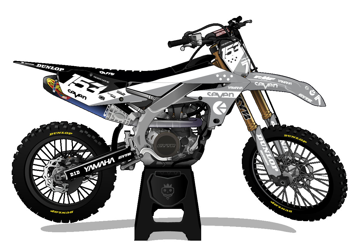 YAMAHA YFZ Rhythm Grey - Mx Graphics Kit, Moto Graphics, Dirt Bike ...