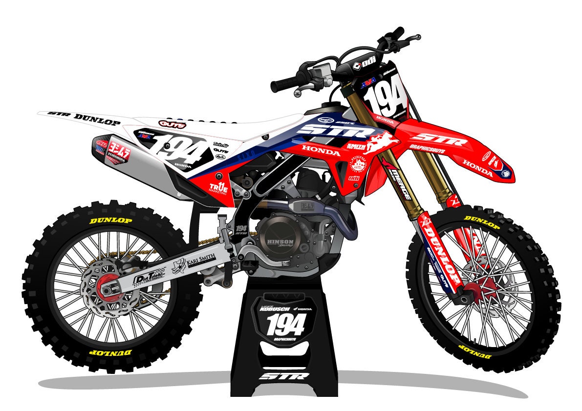 HONDA CRF STR - Mx Graphics Kit, Moto Graphics, Dirt Bike Graphics Kit ...