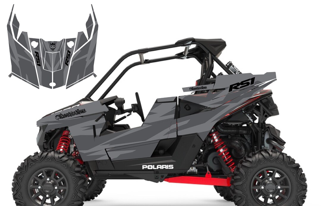 POLARIS RS1 Destruction 2-tone Grey - Utv Graphics Kit, Polaris Rzr Kit ...