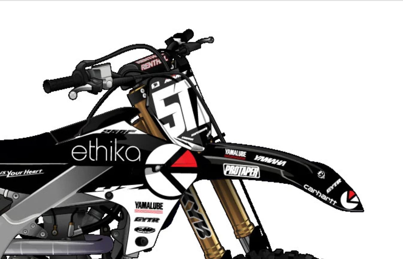 YAMAHA Black White - Mx Graphics Kit, Moto Graphics, Dirt Bike Graphics ...