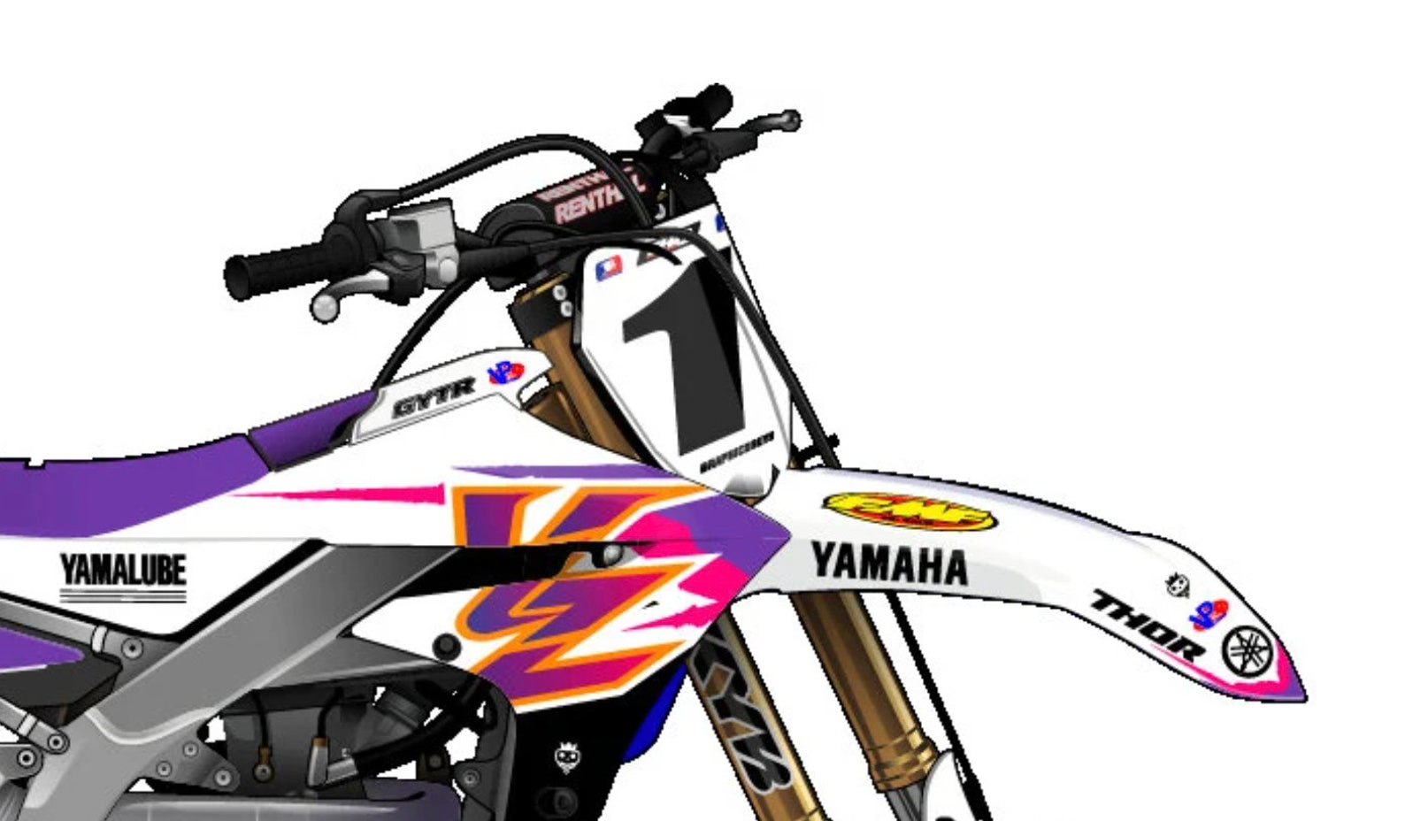 YAMAHA YFZ Retro 1993 - Mx Graphics Kit, Moto Graphics, Dirt Bike ...