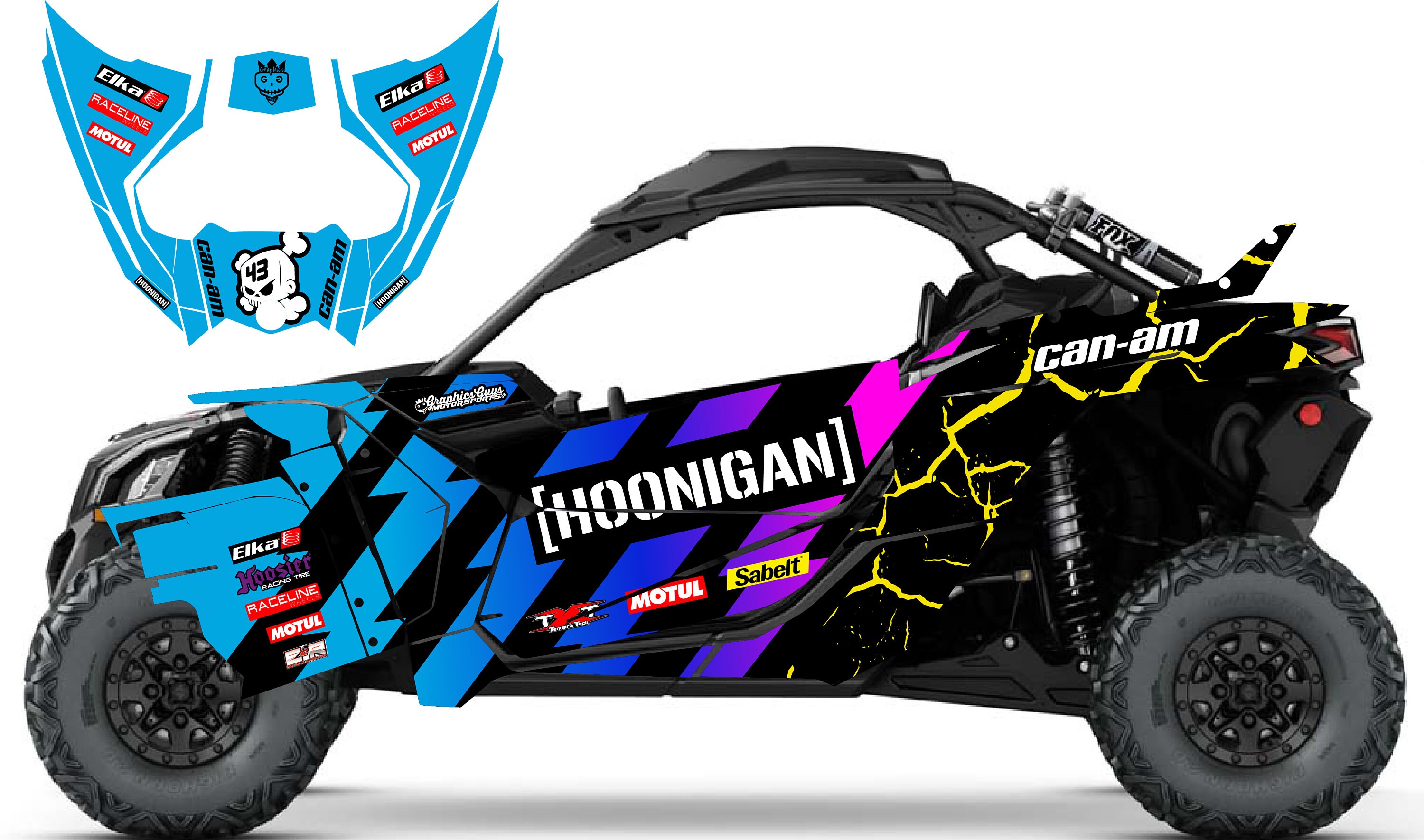 CANAM KB43 - Graphics Kit, Hoonigan Decals, Canam Stickers, Custom UTV ...