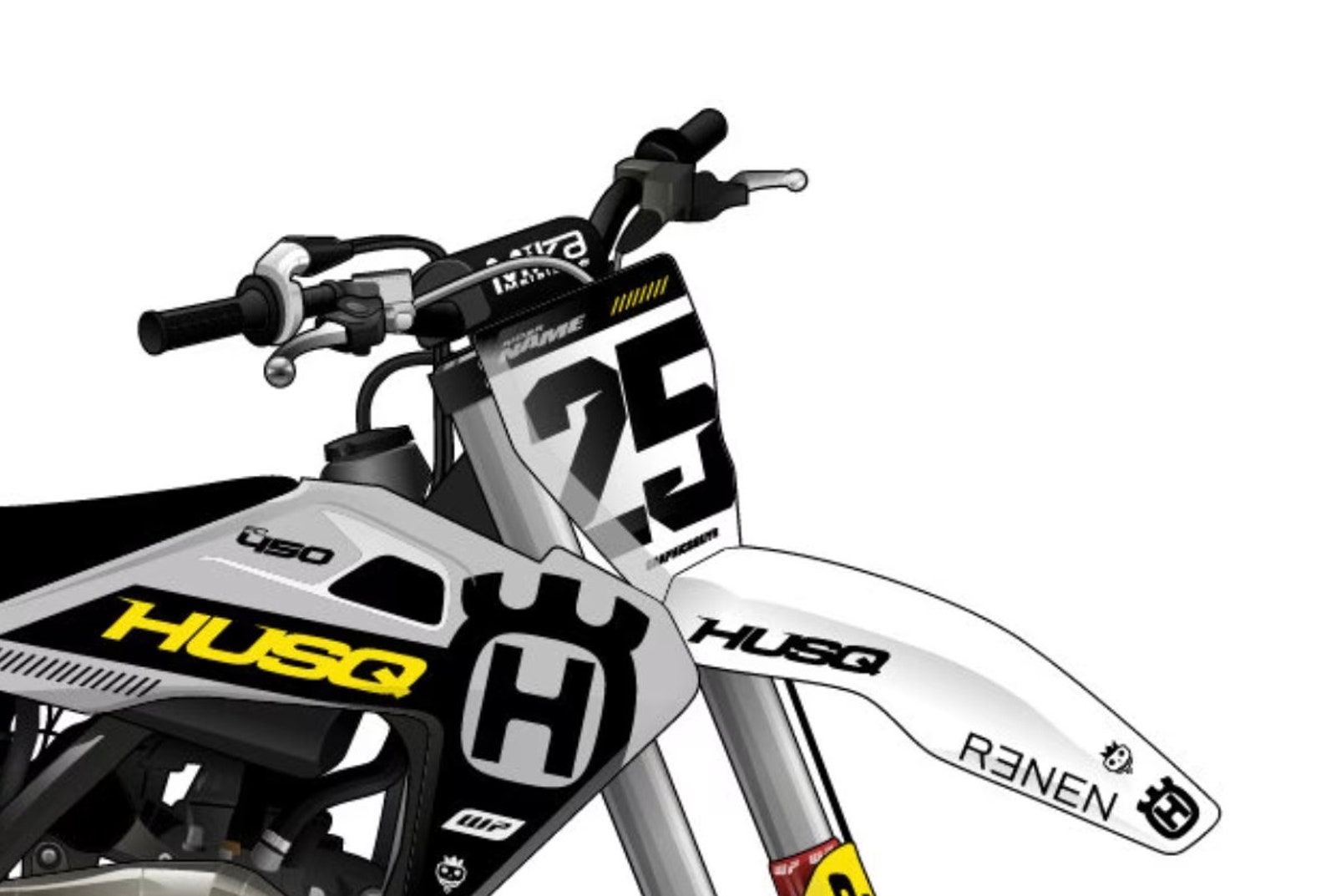 HUSQVARNA Factory - Mx Graphics Kit, Moto Graphics, Dirt Bike Graphics ...