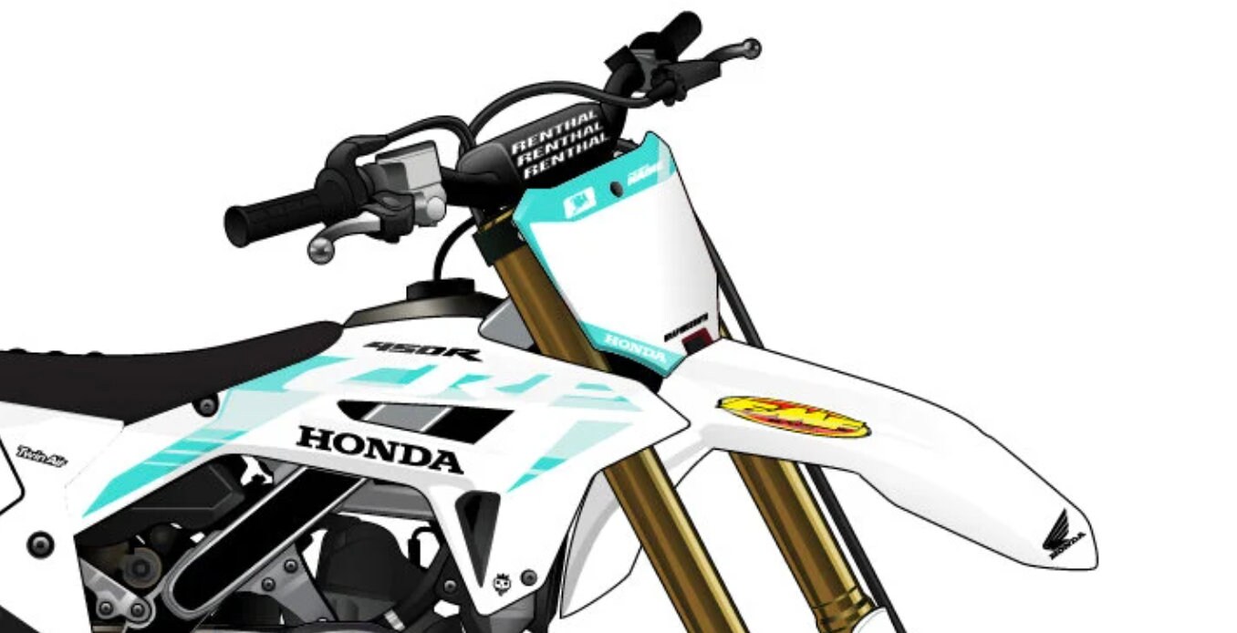 HONDA CRF OEM Teal - Mx Graphics, Moto Graphics, Dirt Bike Graphics Kit ...