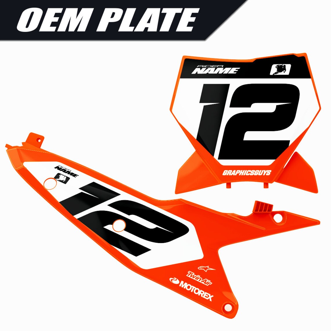KTM Number Plate Decal OEM - Race Numbers, Motocross Numbers, Number ...