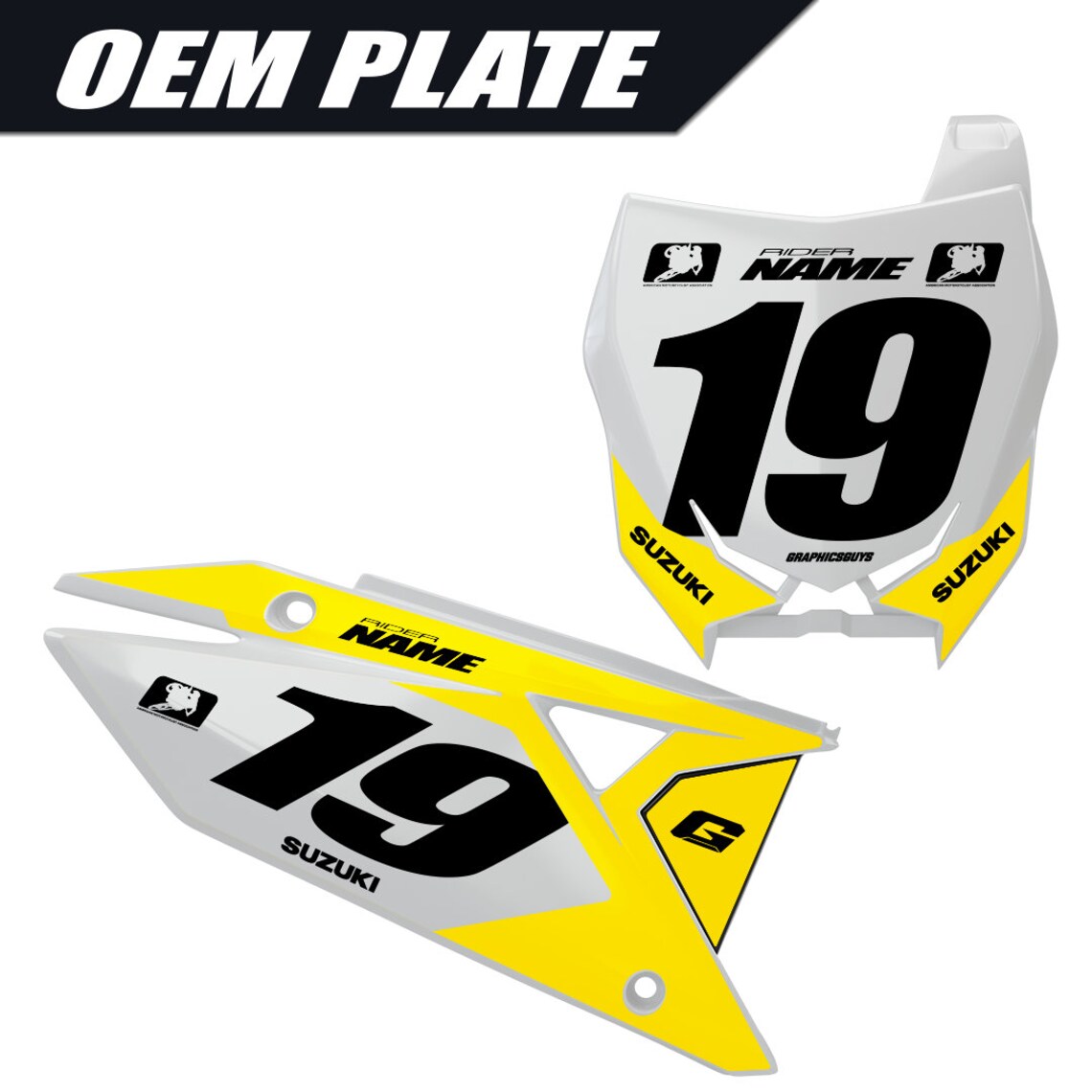 SUZUKI Number Plate Decal OEM - Race Numbers, Motocross Numbers, Number ...