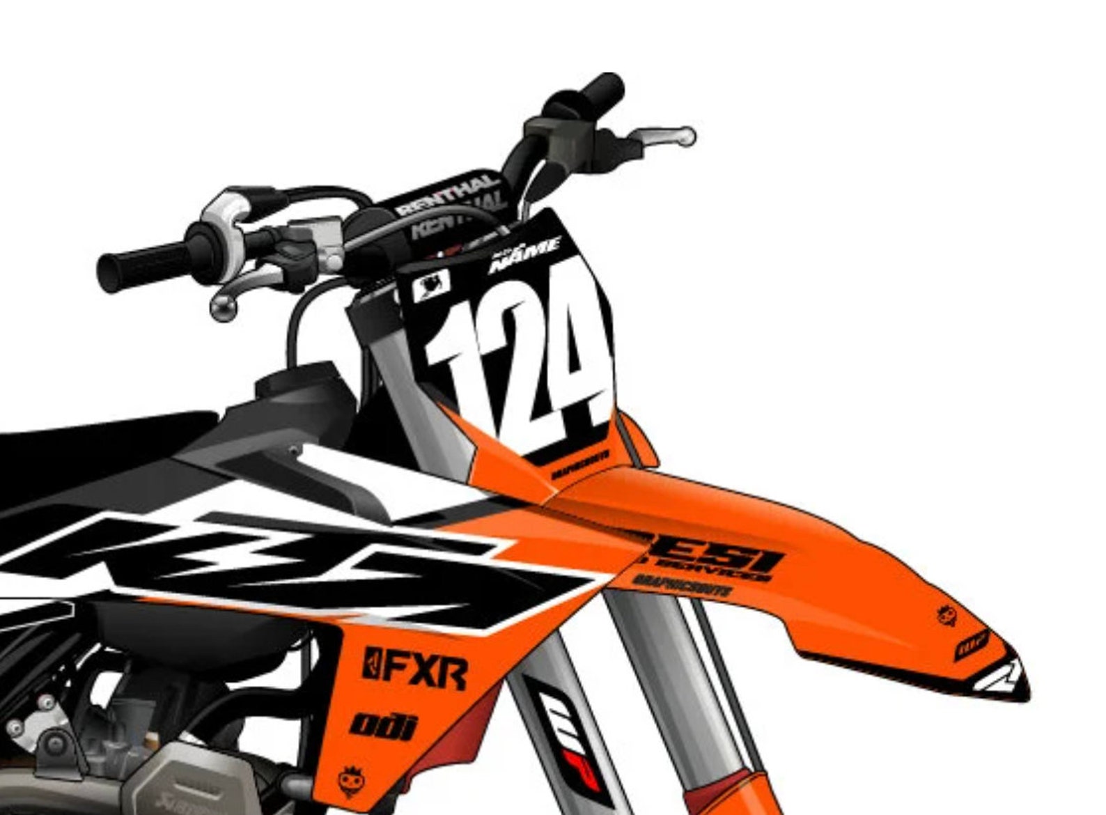 KTM Flex Black/white - Graphics Kit, Motocross Graphics, Decal Kit ...