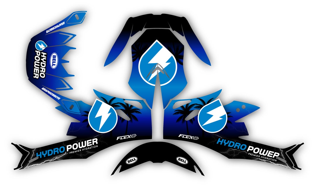 Bell Moto10 Helmet Hydropower - Helmet Graphics, Helmet Kit, Helmet ...