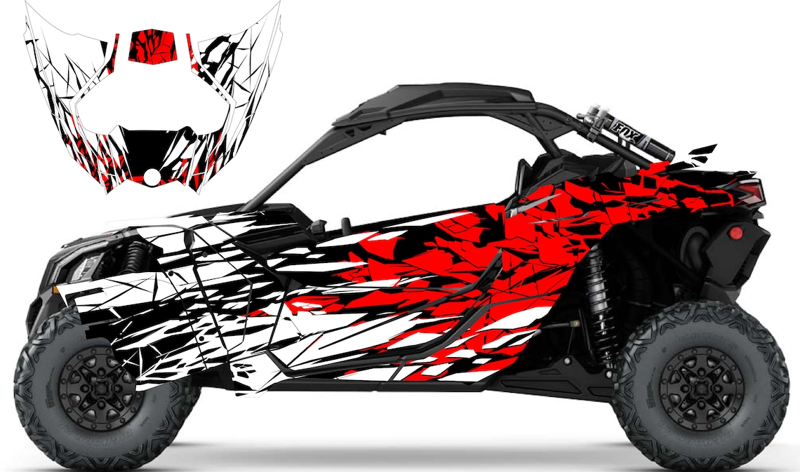 CANAM Attack White - Utv Graphics Kit, Buggy Decals, Utv Stickers ...