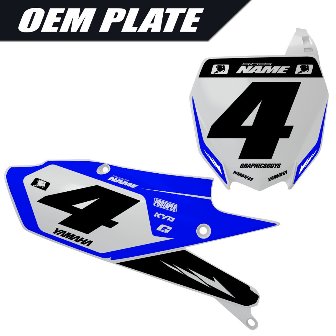 YAMAHA NUMBER PLATE oem Decal, Sticker, Number Plate Sticker, Dirt Bike ...