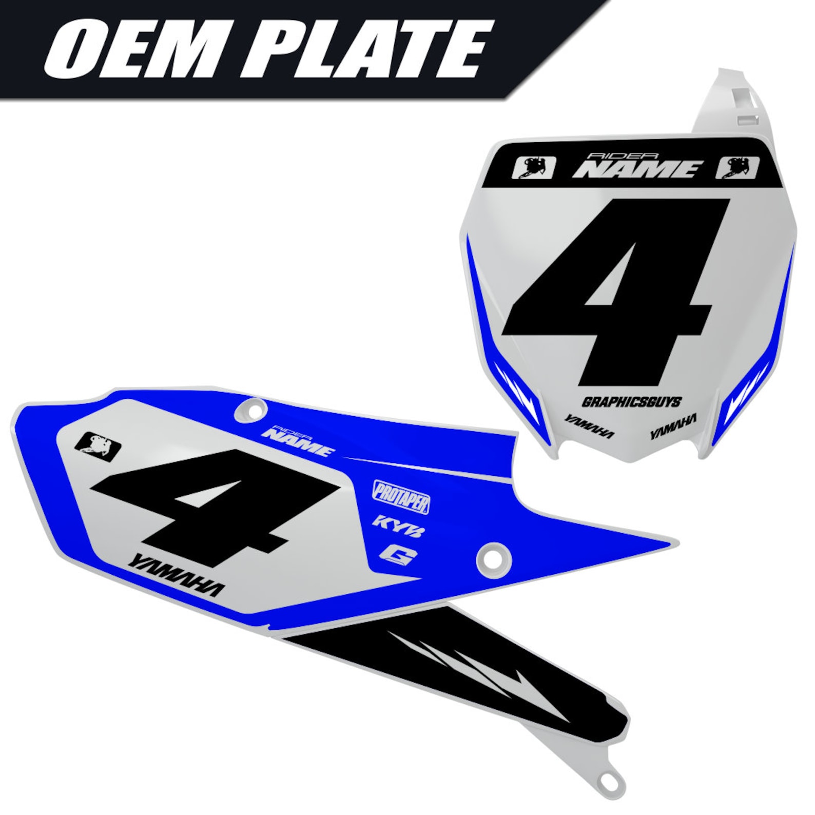YAMAHA NUMBER PLATE oem Decal, Sticker, Number Plate Sticker, Dirt Bike ...