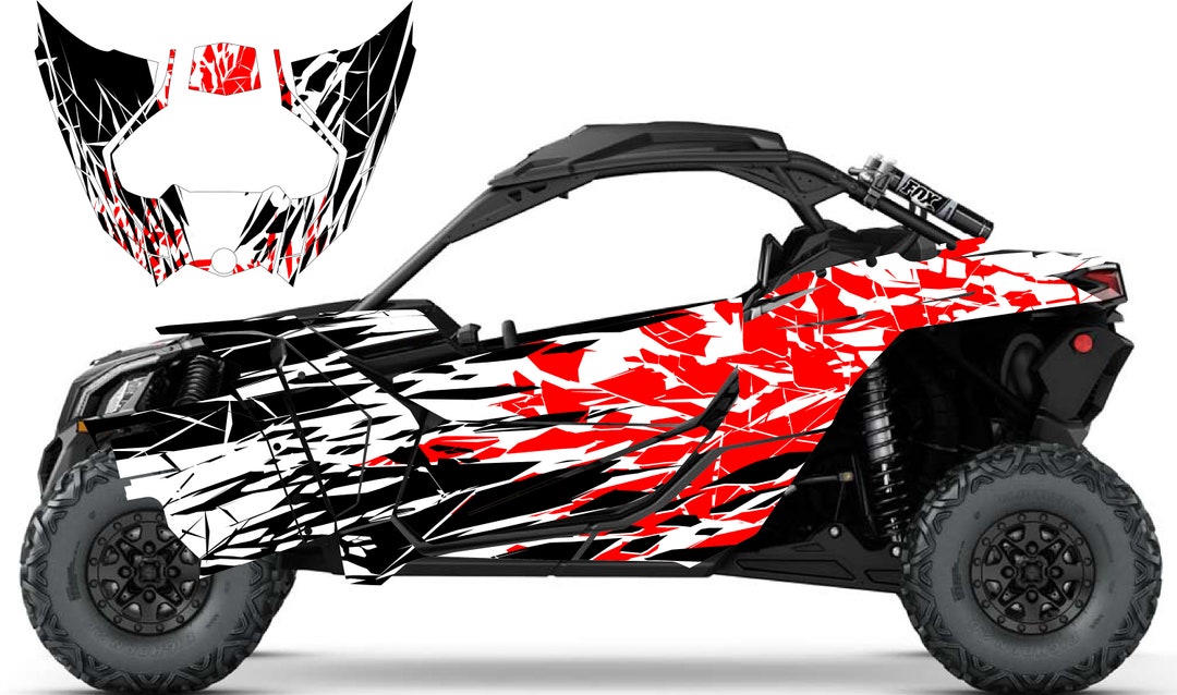 CANAM Attack Black - UTV Graphics Kit, Canam Decals, Canam Fender ...