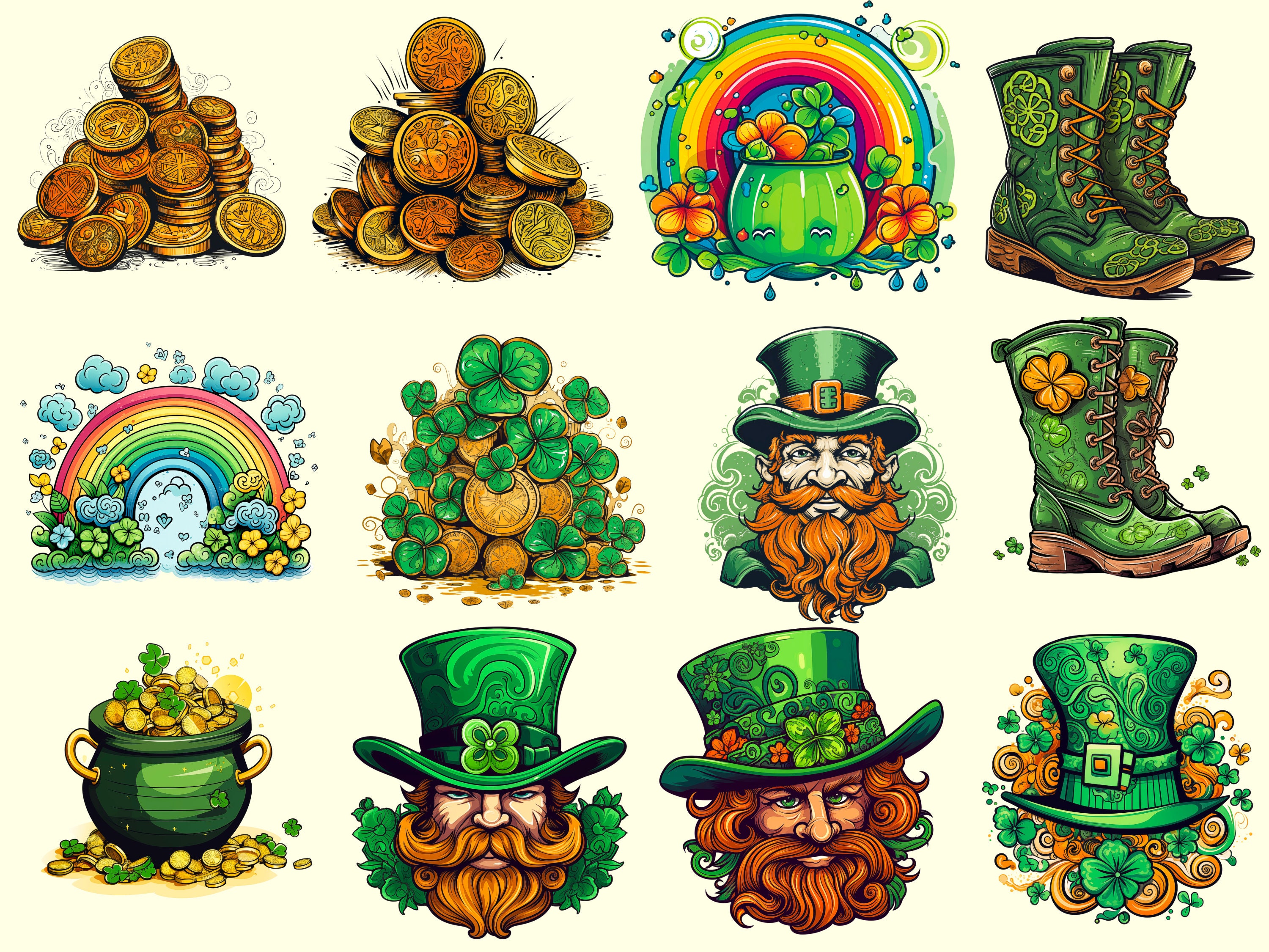 St. Patrick's Day Clipart , Leprechaun Clipart, Gold Coin Clipart ...