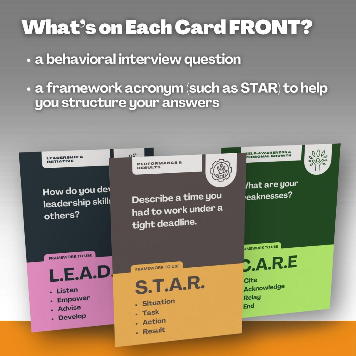 Job Interview Flash Cards - Behavioral, Job Interview Questions, Job ...