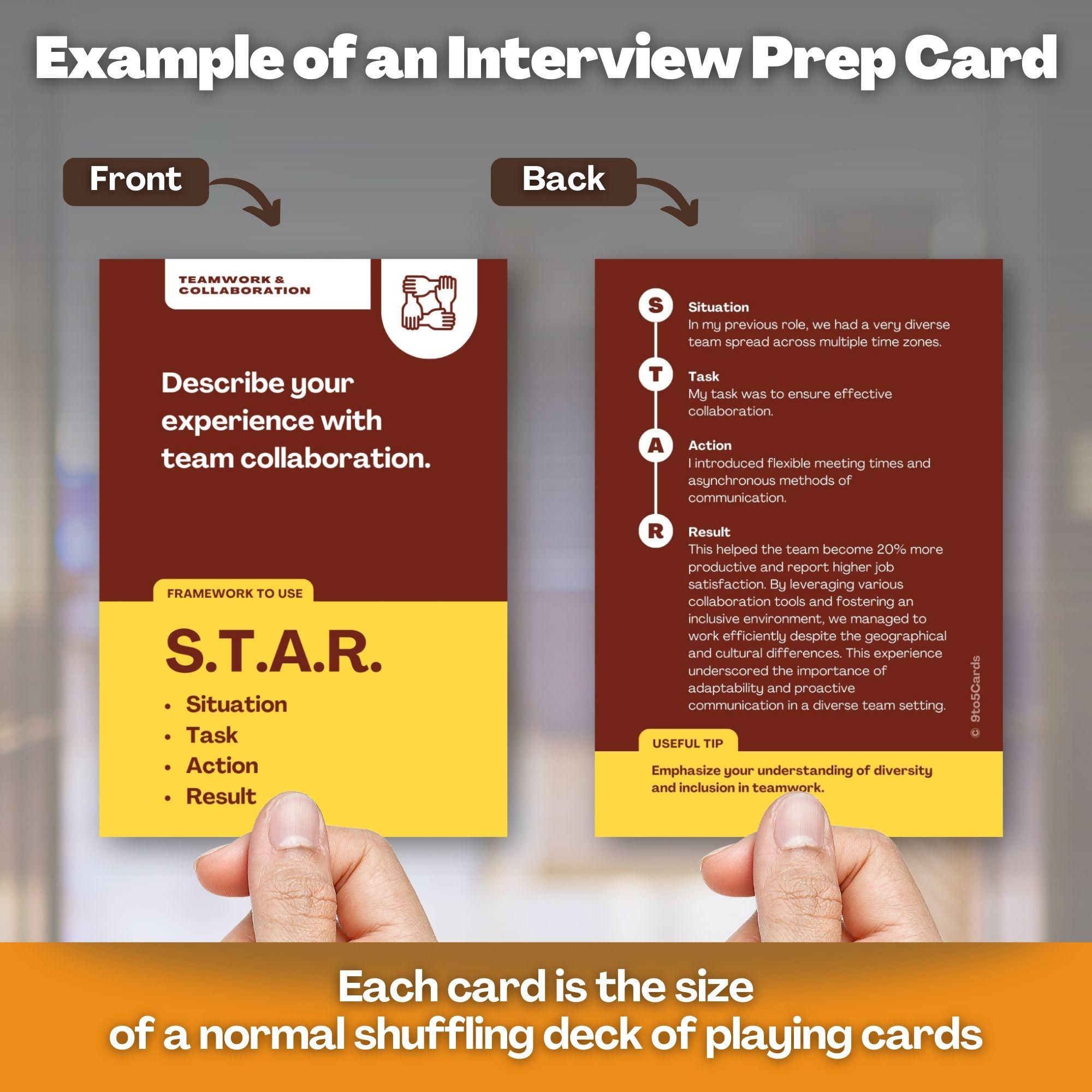 Job Interview Flash Cards - Behavioral, Job Interview Questions, Job ...