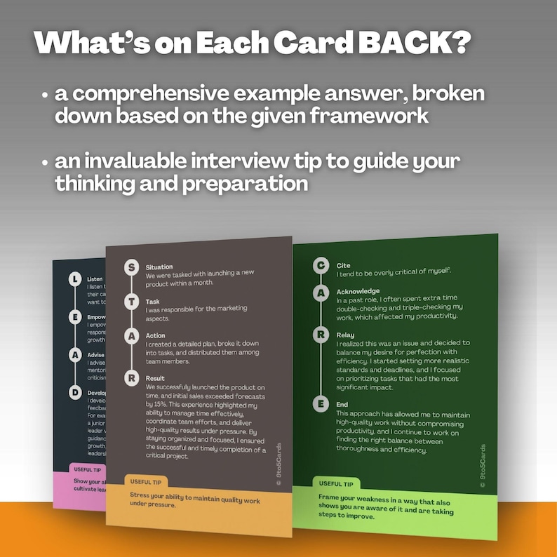Job Interview Flash Cards - Behavioral, Job Interview Questions, Job ...