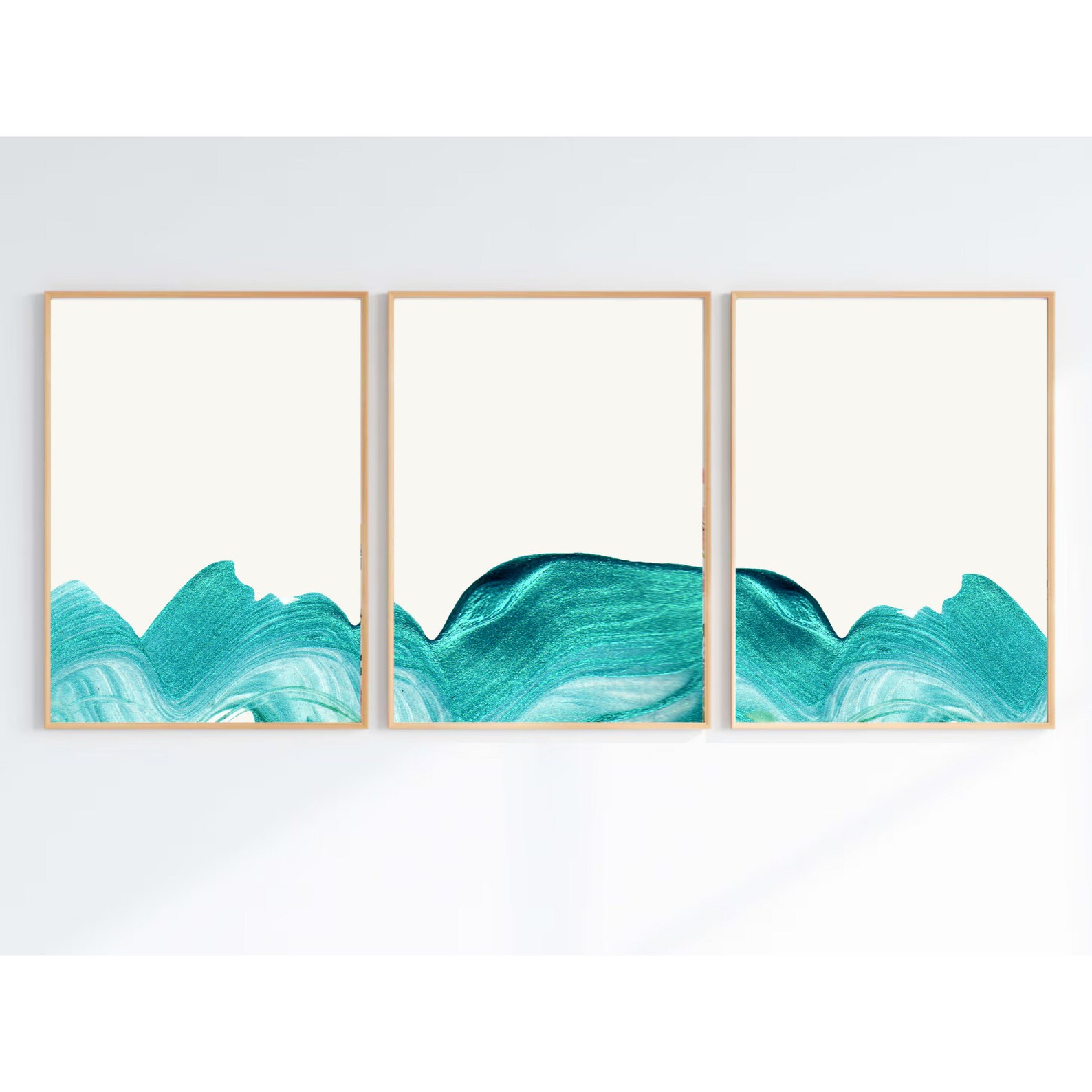 3-piece Wave Digital Art Set Modern Abstract Wall Art Prints Instant ...