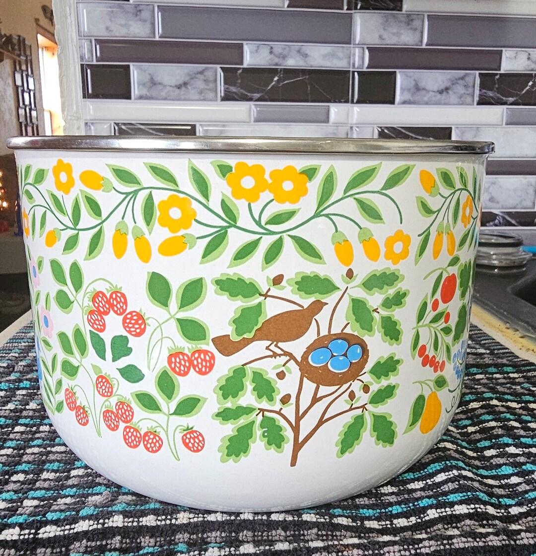 VTG Kobe Kitchen Mixing Bowl Enamelware Dutch Country Scandinavian 4 Qt ...