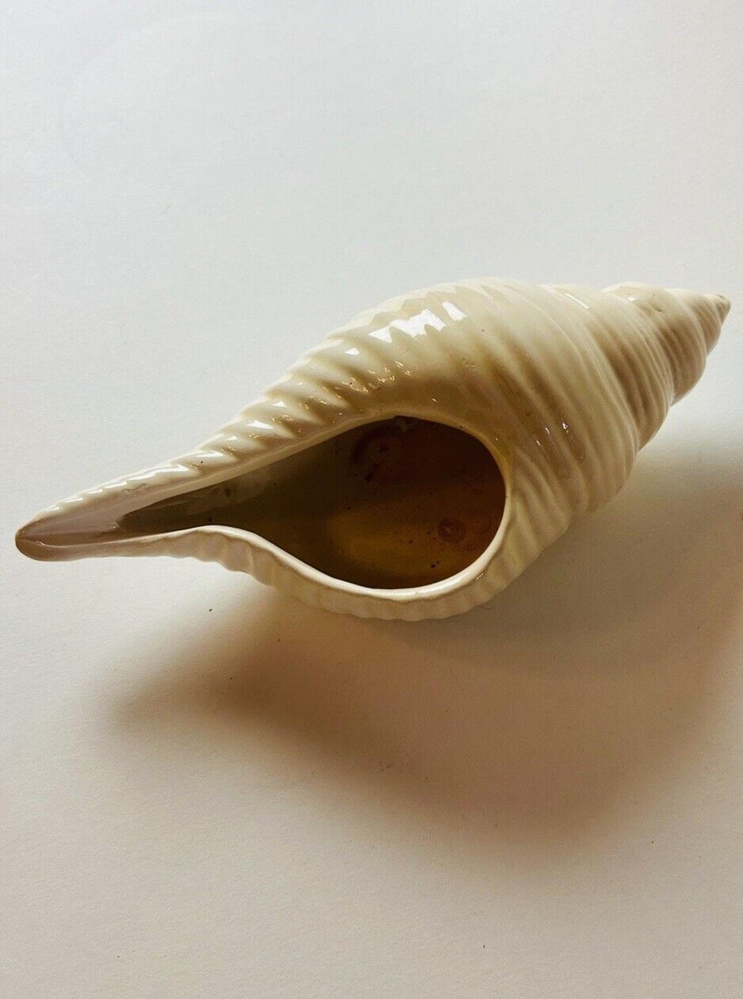 Vintage White Ceramic Conch Shell Succulent Ash Tray Beach Shore Decor ...