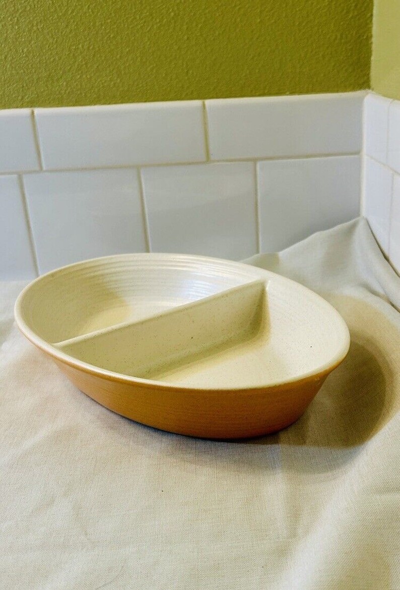 Vintage Franciscan Earthenware Oval Split Divided Serving Bowl Dish USA ...