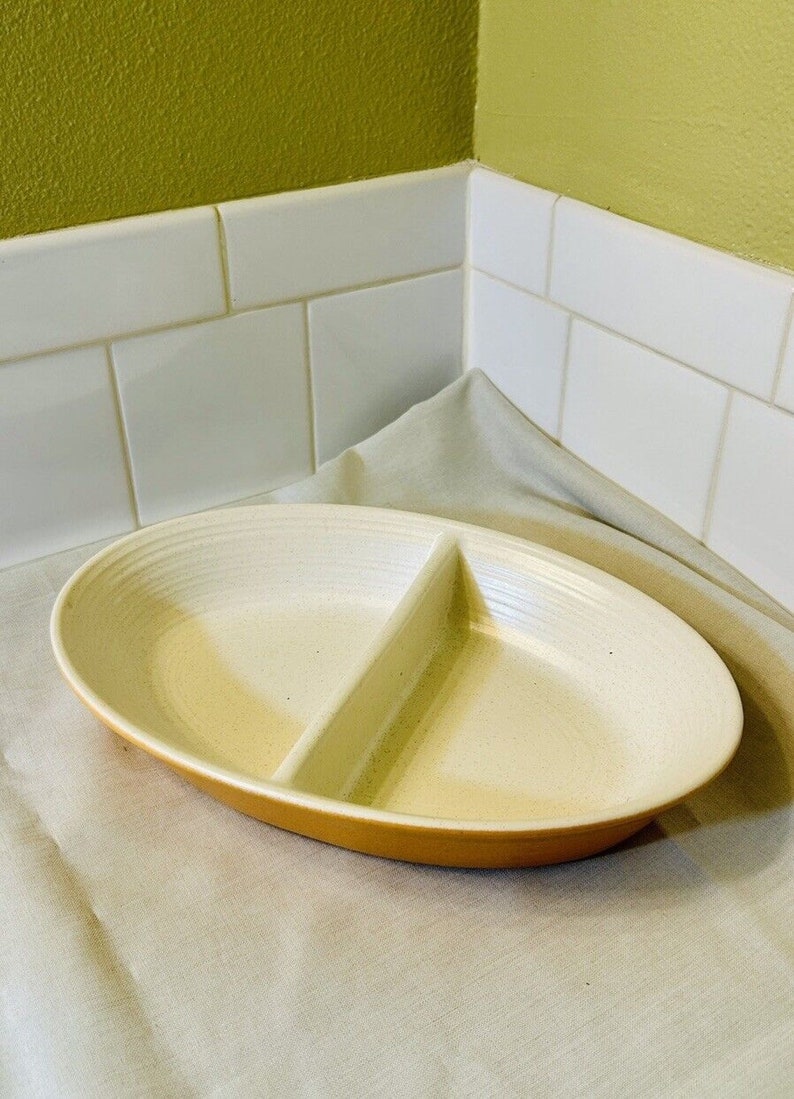 Vintage Franciscan Earthenware Oval Split Divided Serving Bowl Dish USA ...