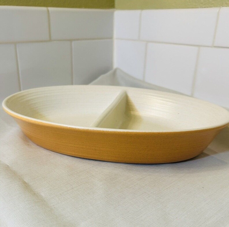 Vintage Franciscan Earthenware Oval Split Divided Serving Bowl Dish USA ...