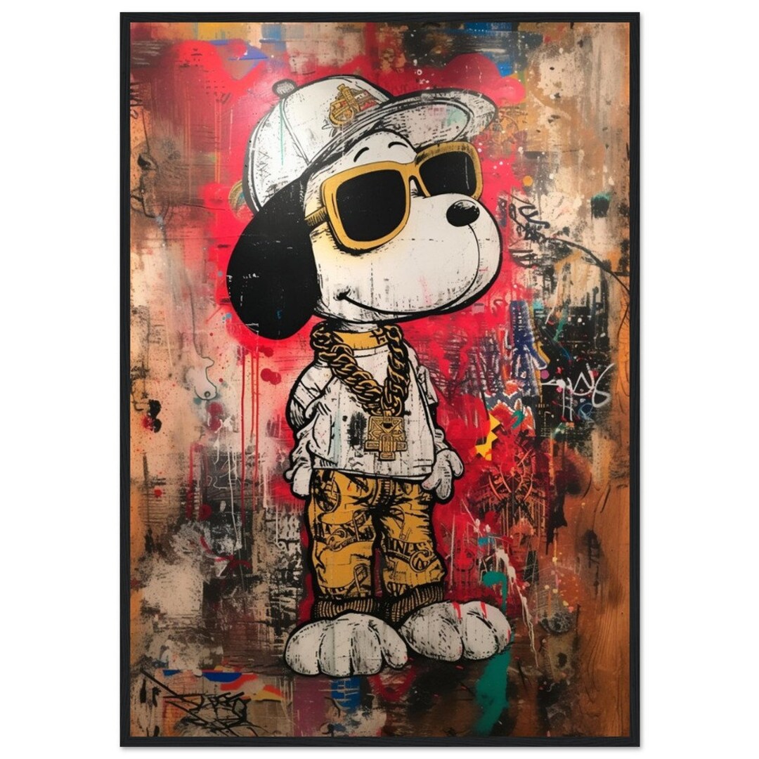 Gangster Snoopy Art Cartoon Pop Art Graffiti Mural Poster Street Art ...