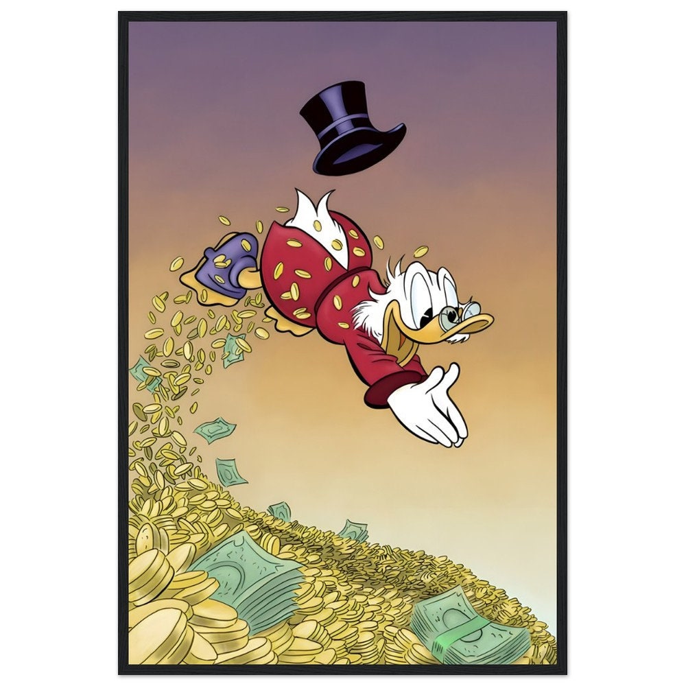 Scrooge Mcduck Coin Dive Mural Pop Art Print Modern Wall Art, Home ...