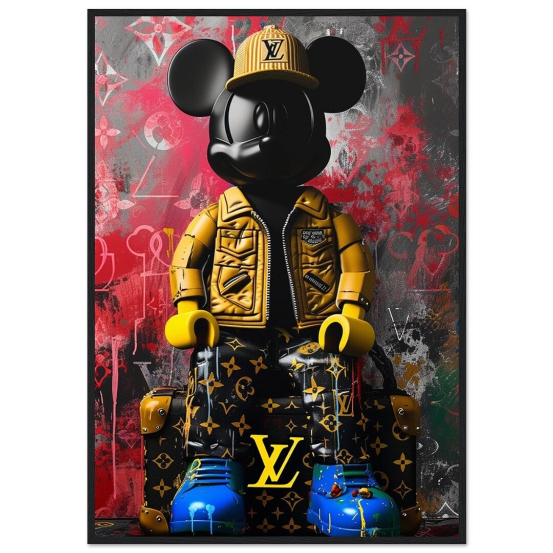 Brick Iconic Mouse Louis Vuitton Portrait Pop Art Graffiti Mural Poster ...