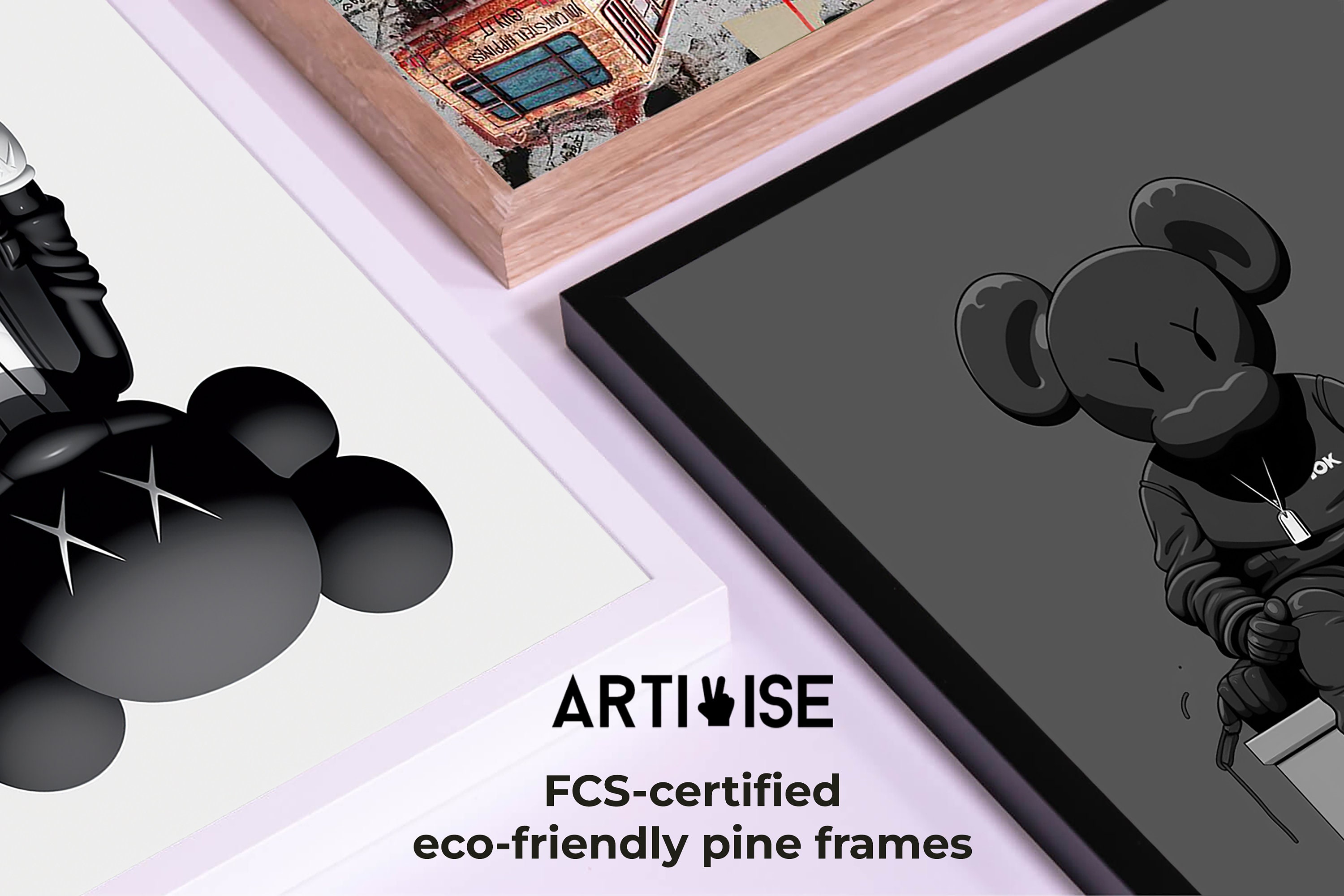 KAWS Hypebeast Room Decor Black and White Artwork Modern Wall Art, Home ...