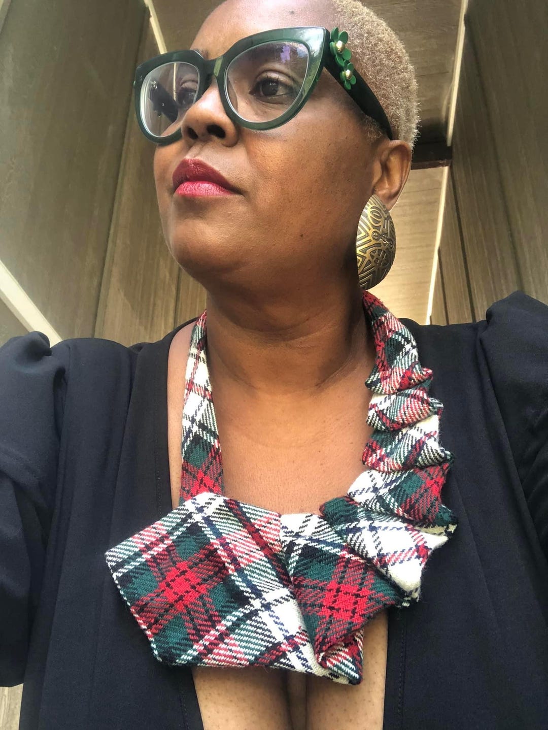 Necktie Necklace, Collar Scarf, Repurposed Necktie, Fabric Statement ...