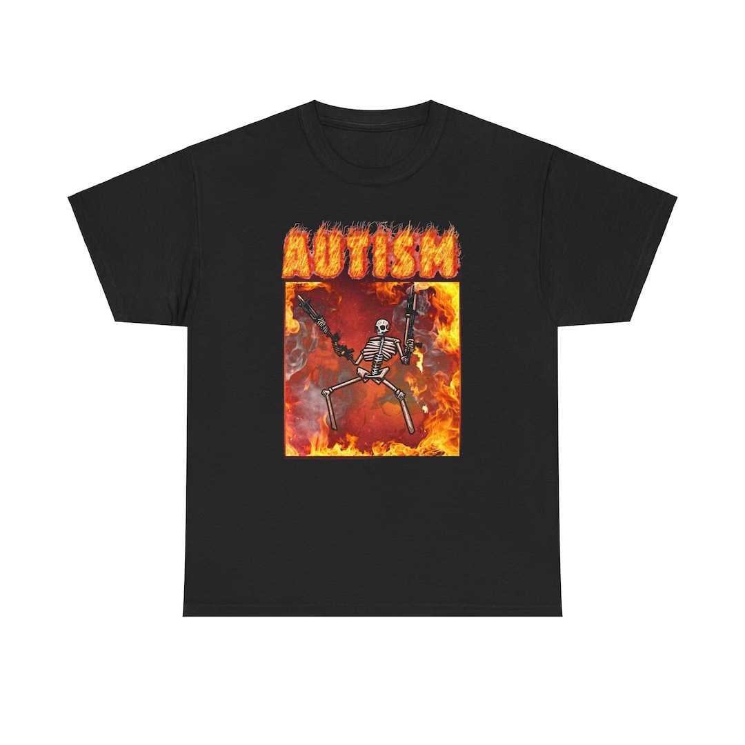 Camiseta con meme esqueleto de autismo Camiseta gráfica atrevida y ...