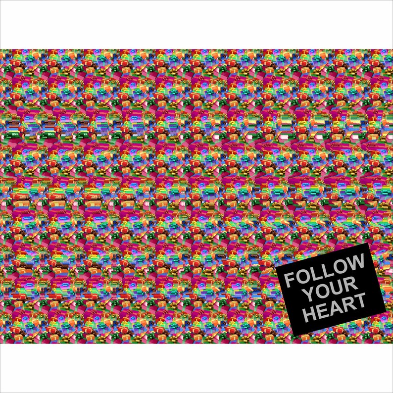 Hidden MOTIVATIONAL Positive Secret Message in 3D Stereogram Printed ...