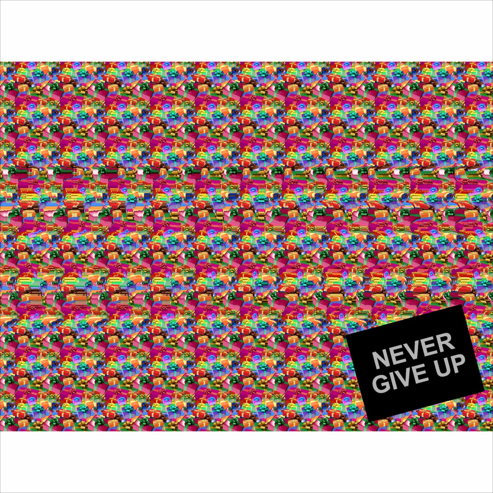 Hidden MOTIVATIONAL Positive Secret Message in 3D Stereogram Printed Matte Poster - 3D Phrase ...