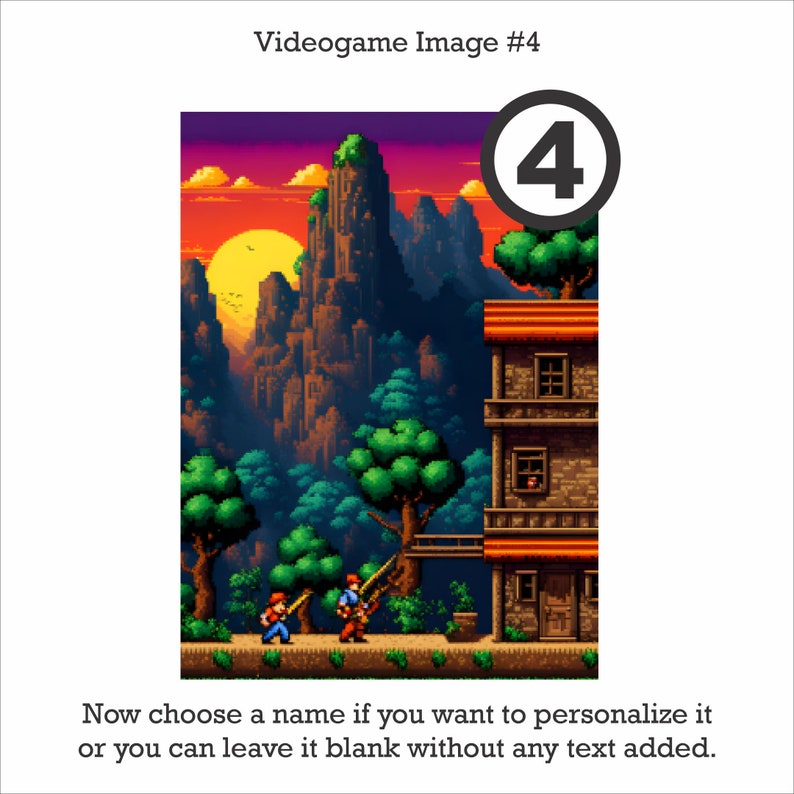Retro Videogame Pixel Art With Custom Name - Personalized Video Game ...