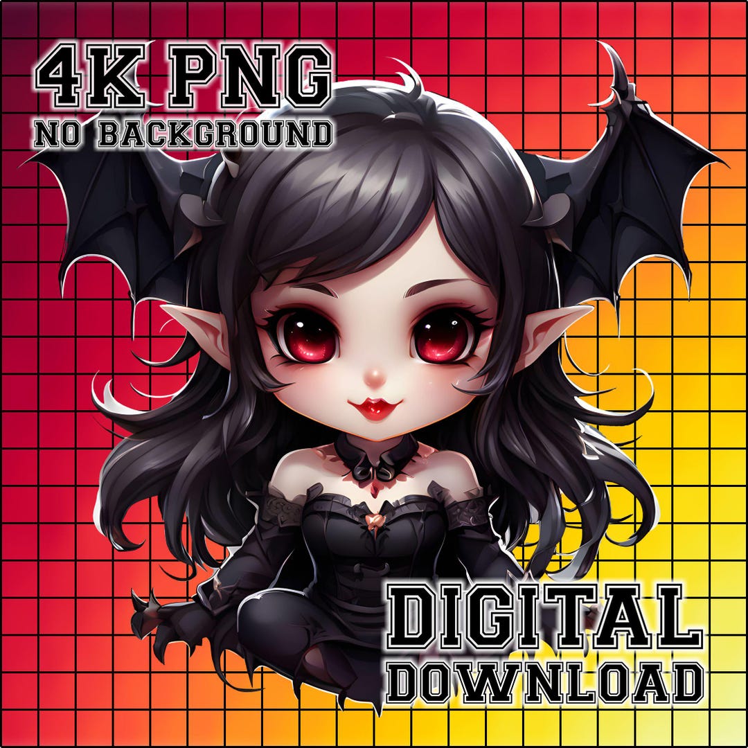 Cute Vampire Girl 9 - Transparent PNG Digital Download Image ...