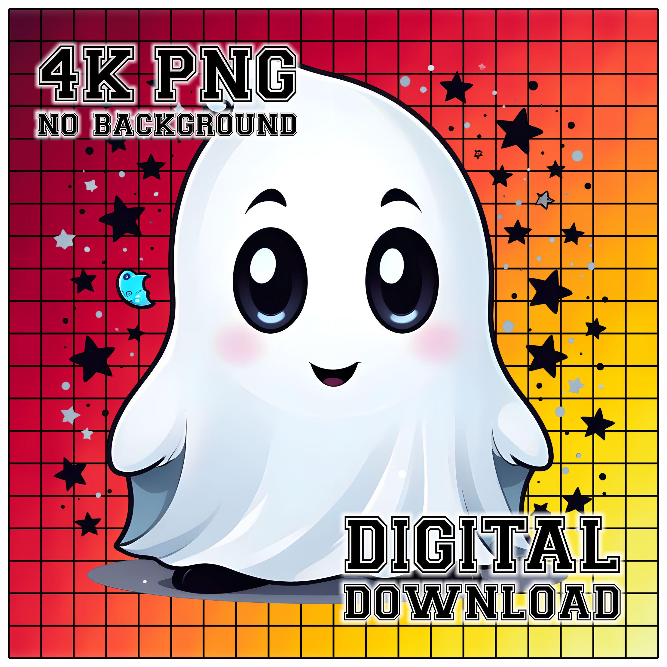 Cute Ghost 8 - Transparent PNG Digital Download Image - Halloween ...